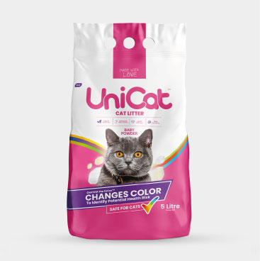 Unicat Cat litter 5 Liter With Health indicator - baby powder - Egypt ...